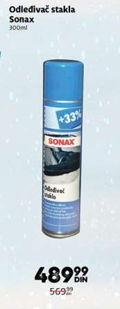 Odleđivač stakla u spreju Sonax, 300ml, Zimska auto oprema