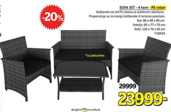 Baštenski sofa set - PE ratan, Uradi Sam