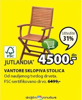 Baštenska sklopiva stolica Vantore, Jutlandia