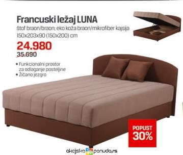 Francuski ležaj Luna, Forma Ideale