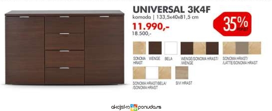 Komoda UNIVERSAL 3K4F, Forma Ideale