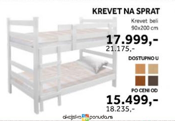 Krevet na sprat 90x200 cm, Vitorog