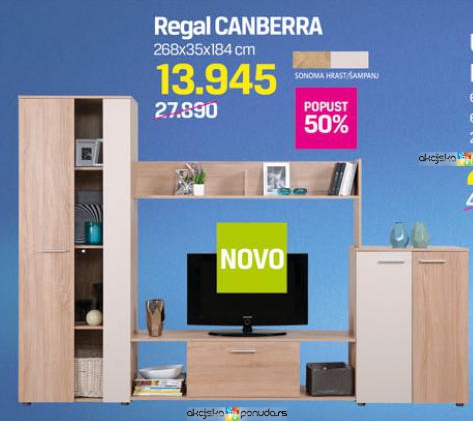 Regal Canberra 268x35x184 cm, Forma Ideale