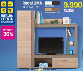 Regal Lima 188x35x81cm, Forma Ideale