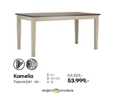 Trpezarijski sto Kamelia, Vitorog