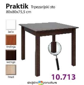 Trpezarijski sto Praktik, 80x80x75.5cm, Matis