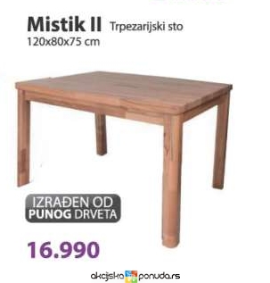 Trpezarijski sto Mistik II, Matis