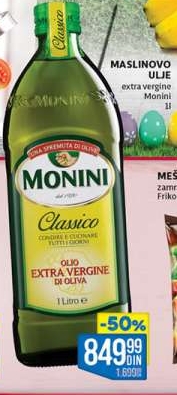 Monini maslinovo ulje, 1l, Monini