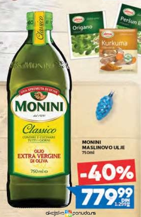 Maslinovo ulje Extra devičansko Monini, 750ml, Monini