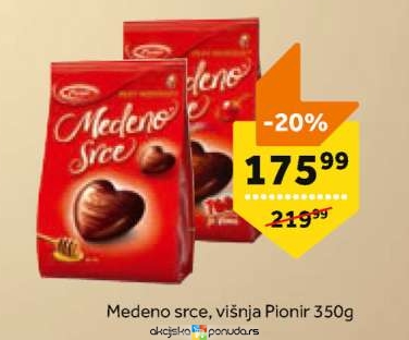 Pionir Medeno srce, 350g, Pionir