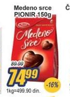 Pionir Medeno srce, 150g, Pionir