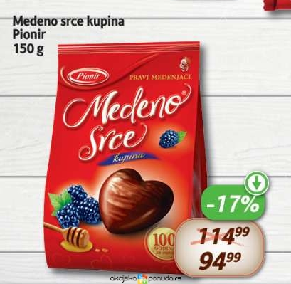 Medeno srce Pionir, 150g, Pionir