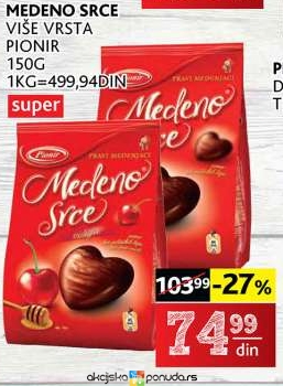 Medeno srce Pionir, 150g, Pionir