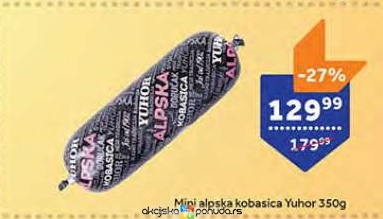 Alpska kobasica Yuhor, 350g, Yuhor