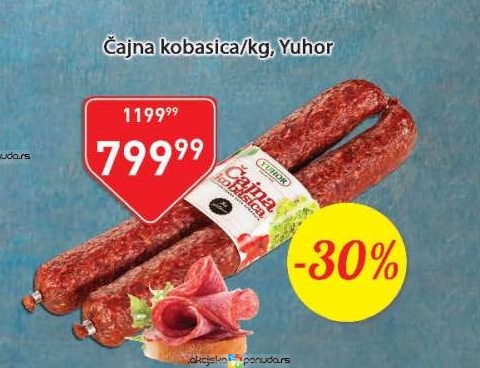 Čajna kobasica Yuhor, 1kg, Yuhor