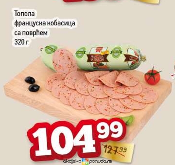 Francuska kobasica sa povrćem, 320g, Topola