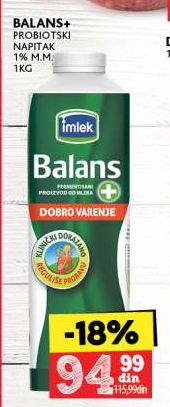 Jogurt Balans+ probiotic, 1kg, Imlek