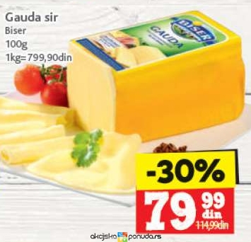 Biser sir Gauda, 100g, Biser