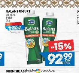 Jogurt Balans+, 1kg, Imlek