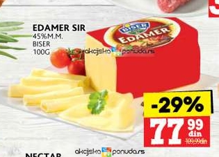 Edamer sir Biser, 100g, Biser