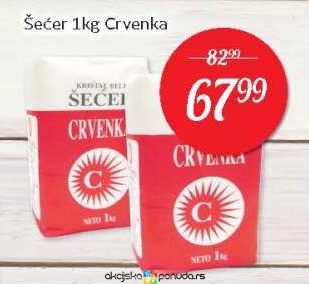 Šećer kristal Crvenka, 1kg, Crvenka