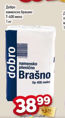 Brašno T-400 Dobro, 1 kg, Dobro
