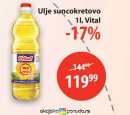 Vital suncokretovo ulje, 1l, Vital