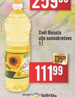 Cvet Banata suncokretovo ulje, 1 l, Cvet Banata