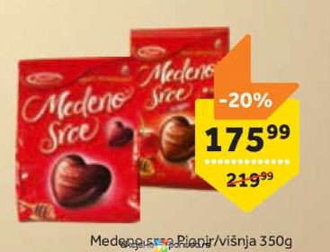 Pionir Medeno srce 350g, Pionir