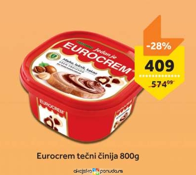 Eurocrem u činiji, 800g, Takovo