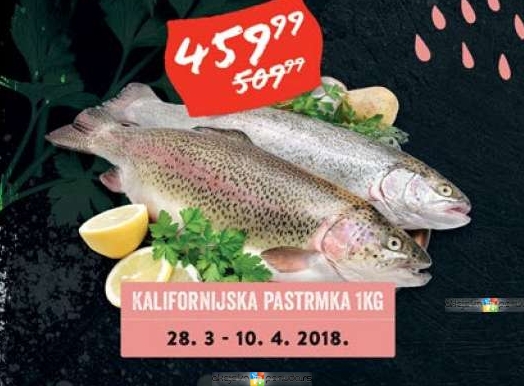 Kalifornijska pastrmka, 1kg, Rečna riba