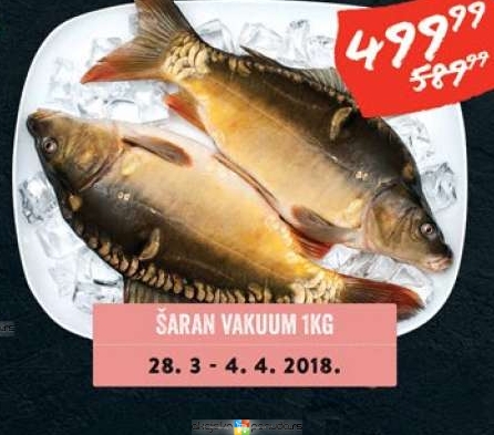 Riba šaran, 1kg, Rečna riba