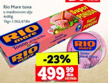 Rio mare- tunjevina u maslinovom ulju, 4x80g, Rio mare