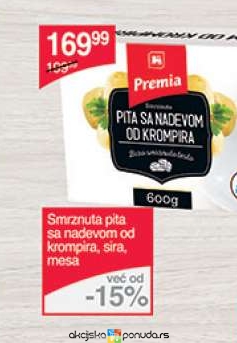 Pita sa nadevom od krompira Premia, 600g, Premia