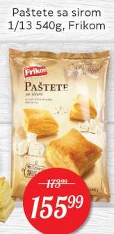 Paštete sa sirom Frikom, 540g, Frikom