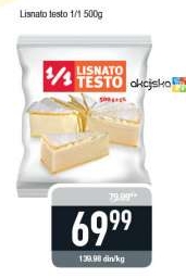 Lisnato testo 1/1, 500g, 1/1