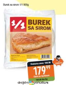 Burek sa sirom 1/1, 900g, 1/1