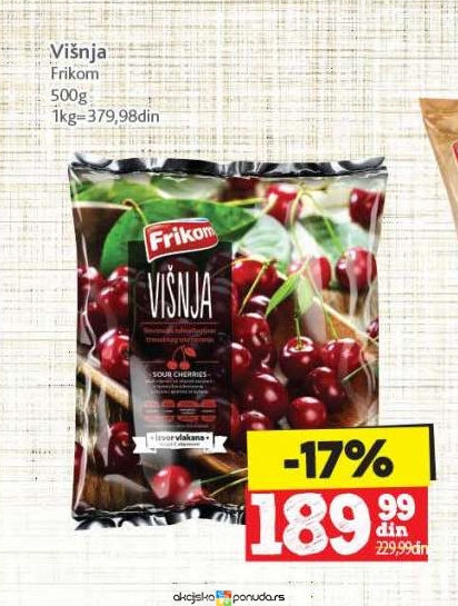 Smrznuta višnja Frikom, 500g, Frikom