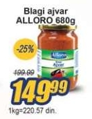 Ajvar blagi Alloro, 680g, Alloro