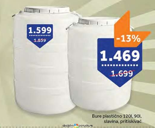 Plastično bure za zimnicu, 90l,