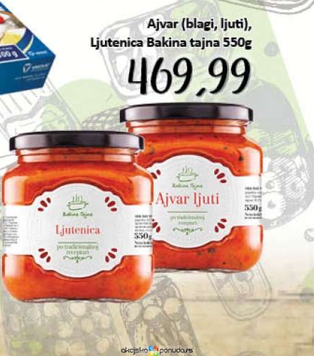 Ajvar ljuti Bakina tajna, 550g, Bakina tajna