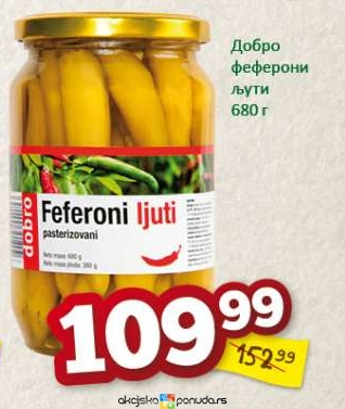 Feferoni ljuti Dobro, 680g, Dobro