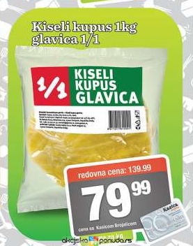 Kiseli kupus glavica,