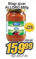 Blagi ajvar Alloro, 680g, Alloro