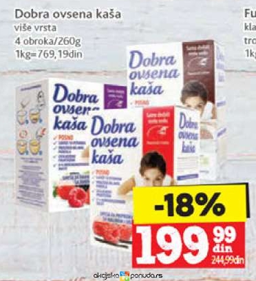 Ovsena kaša Dr Oetker, 260g, Dr Oetker