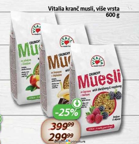 Kranč musli Vitalia, 600g, Vitalia