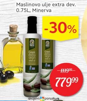 Maslinovo ulje ekstra devičansko Minerva, 0,75l, Minerva