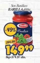 Basillico sos Barilla, 400g, Barilla