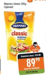 Majonez Dijamant Classic, 285g, Dijamant