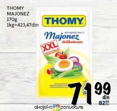 Thomy majonez , 170g, Thomy